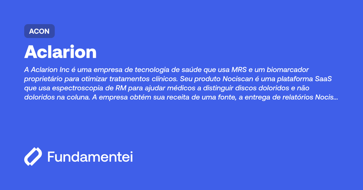 ACON - Aclarion | Fundamentei