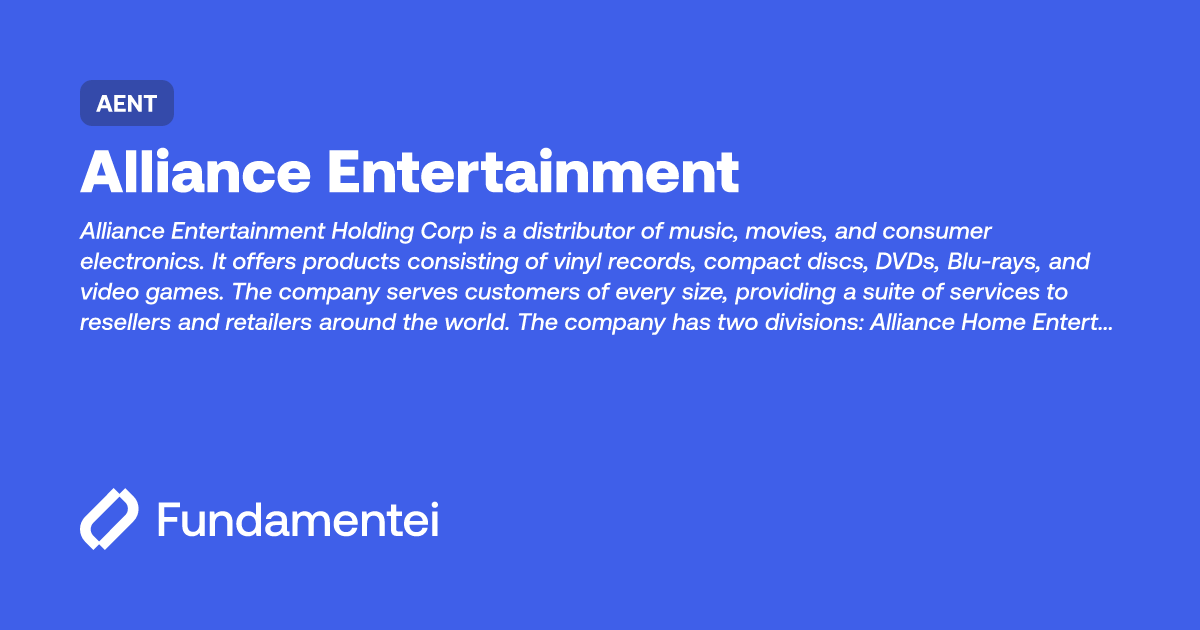 AENT - Alliance Entertainment | Fundamentei