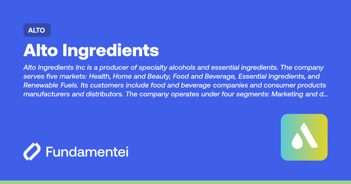 ALTO - Alto Ingredients | Fundamentei