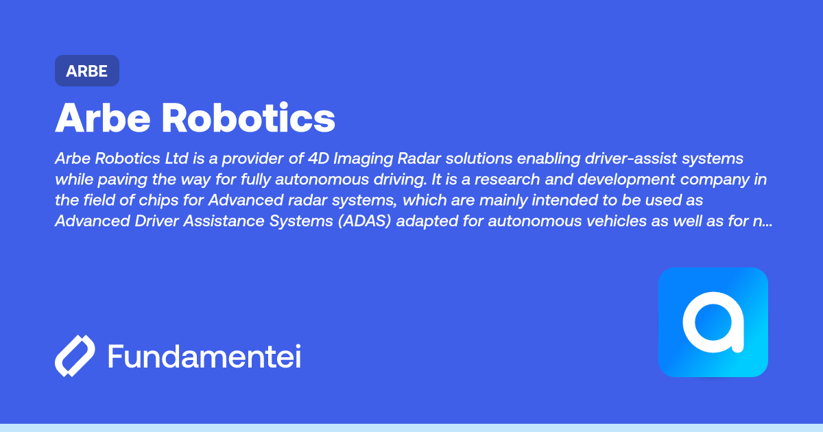 ARBE - Arbe Robotics | Fundamentei