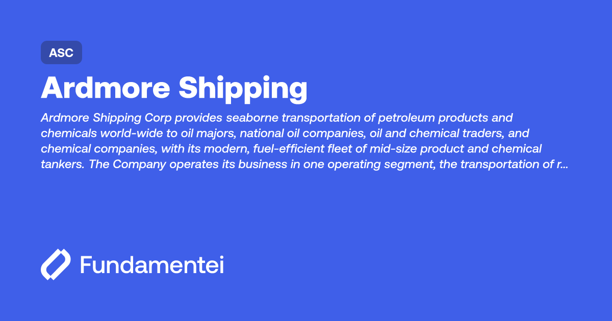 ASC - Ardmore Shipping | KPIs | Fundamentei