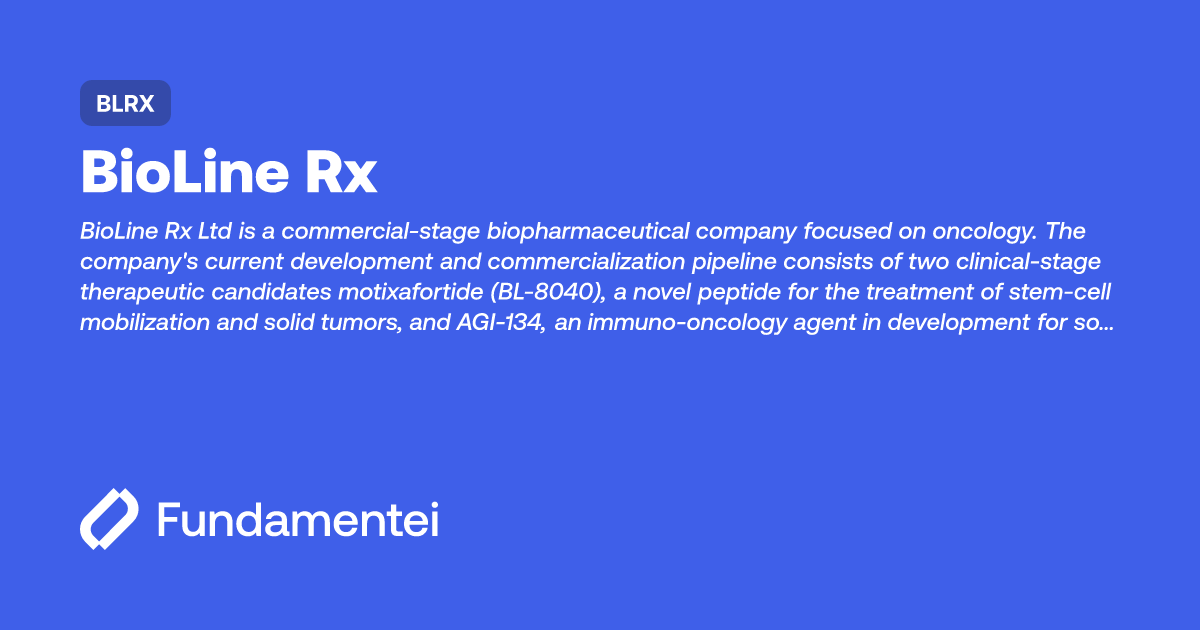 BLRX - BioLine Rx | Fundamentei