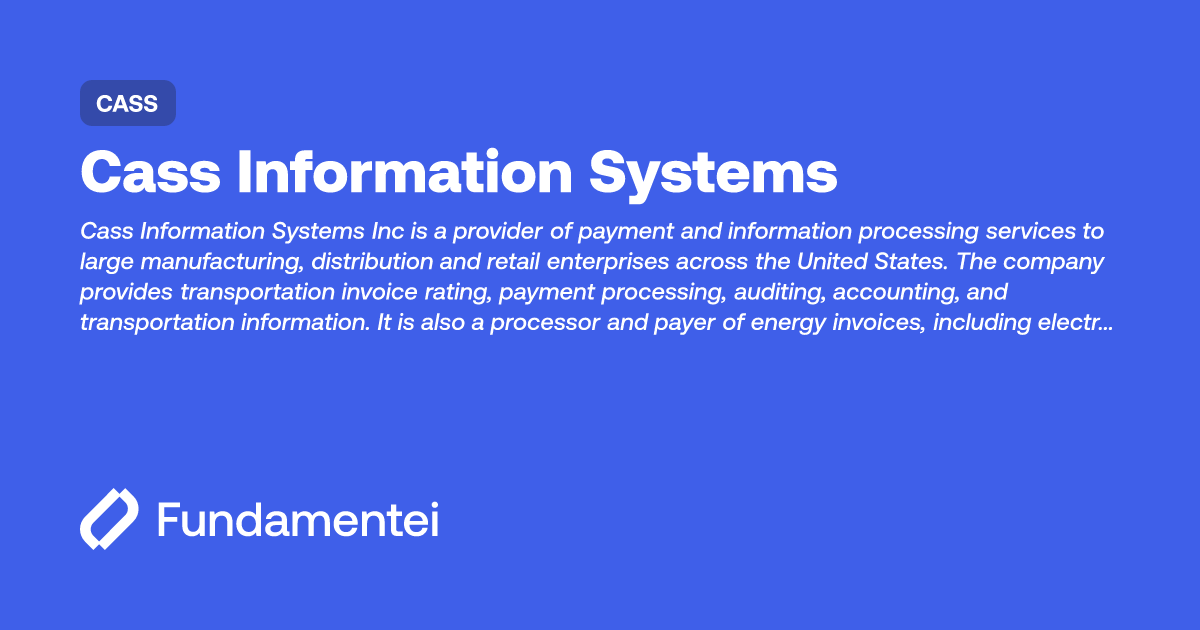 CASS - Cass Information Sys | KPIs | Fundamentei