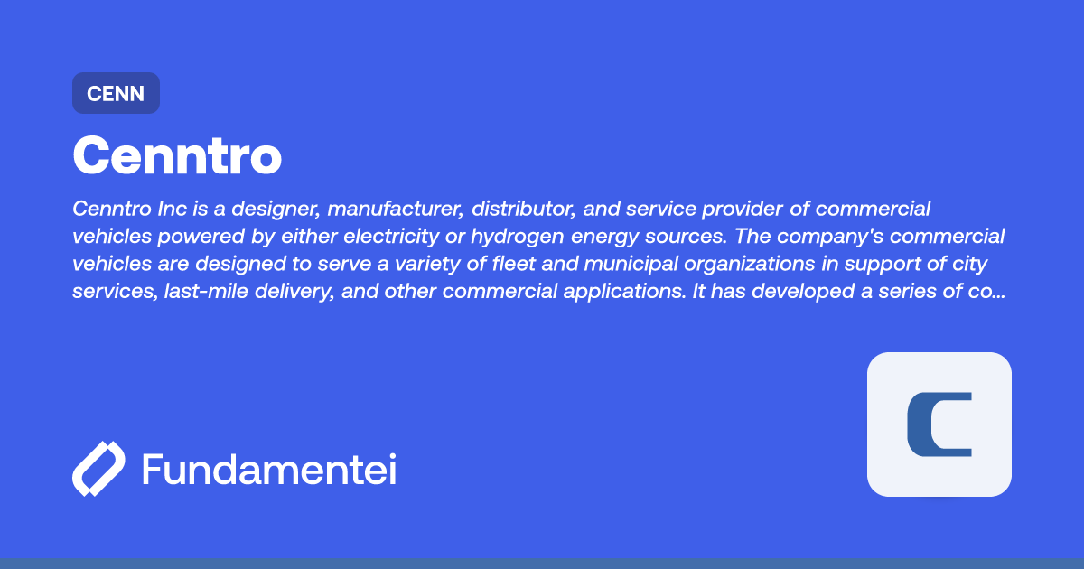 CENN - Cenntro | Fundamentei