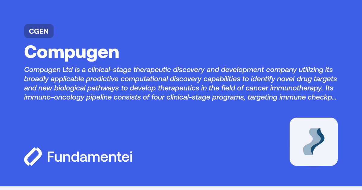 CGEN - Compugen | Fundamentei