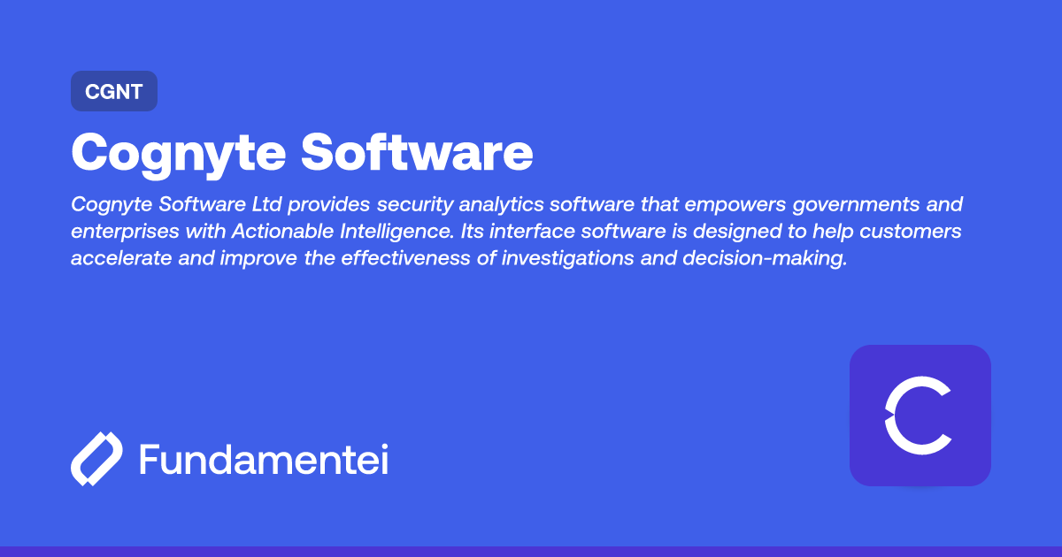 CGNT - Cognyte Software | Fundamentei
