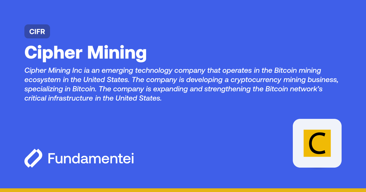 CIFR - Cipher Mining | Fundamentei