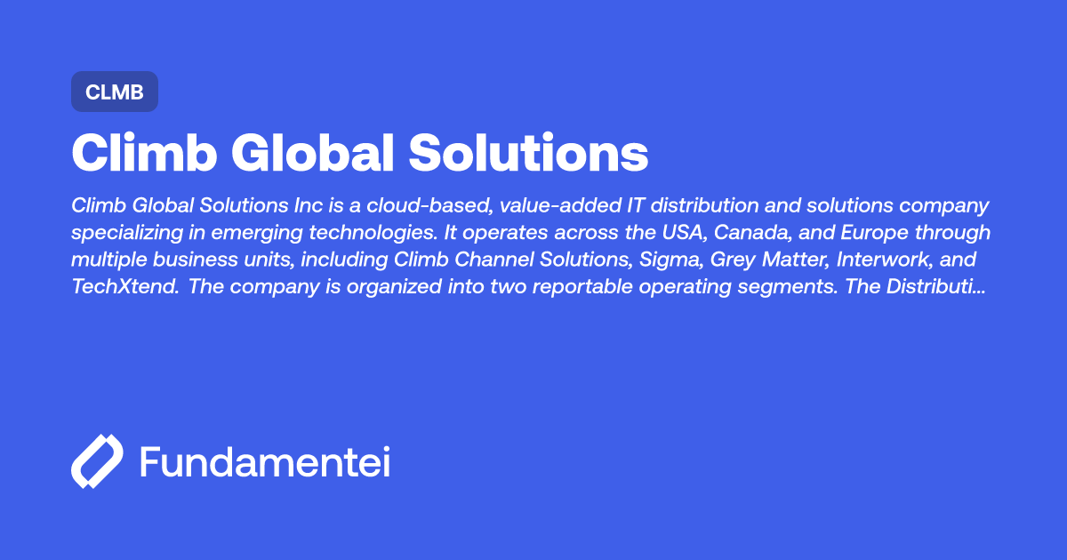 CLMB - Valuation | Fundamentei