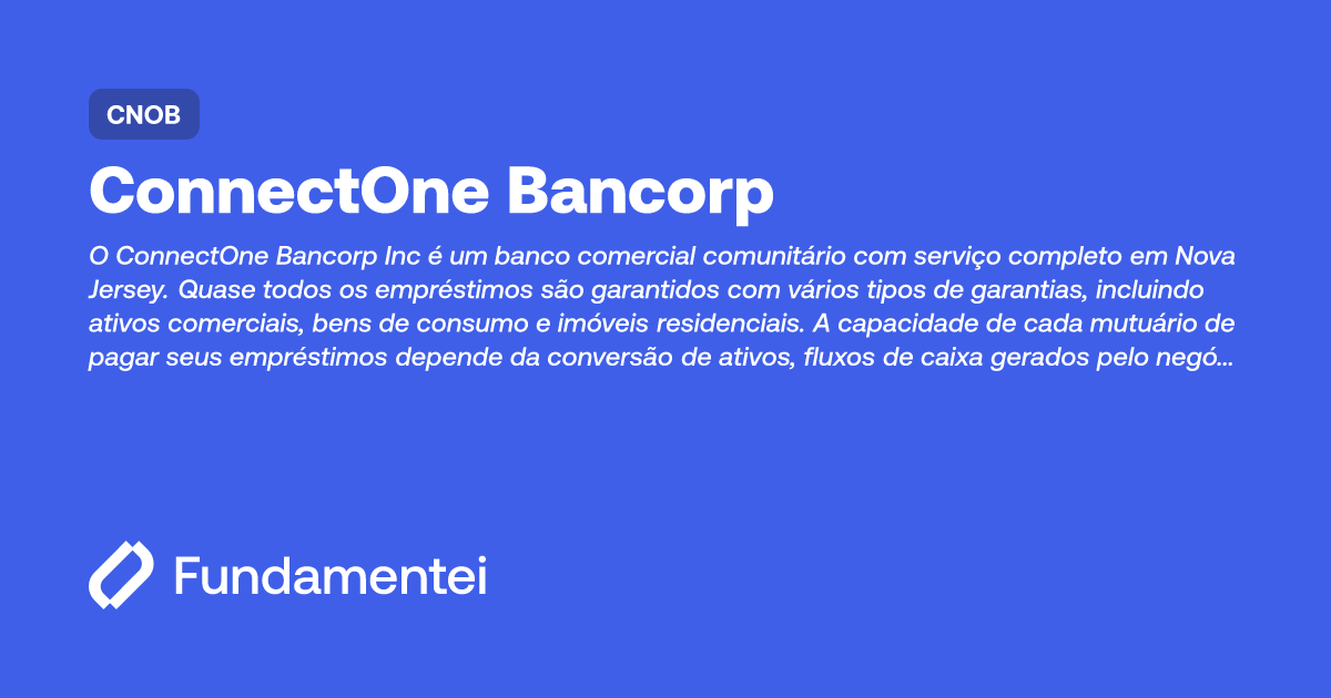 CNOB - ConnectOne Bancorp | Fundamentei
