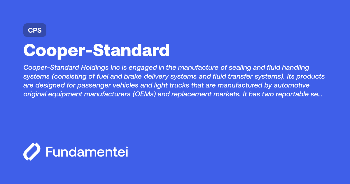 CPS - Cooper-Standard Holdings | Fundamentei