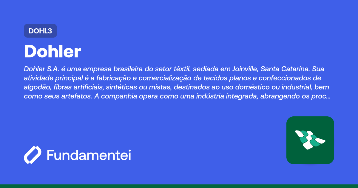 DOHL3 - Dohler | Fundamentei