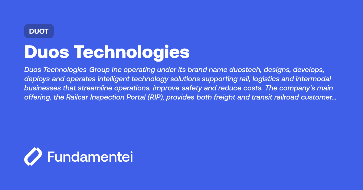 DUOT - Duos Technologies Group | Fundamentei