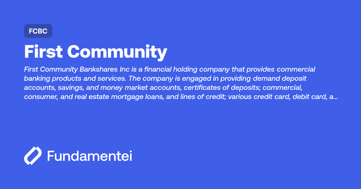FCBC - First Community | Fundamentei