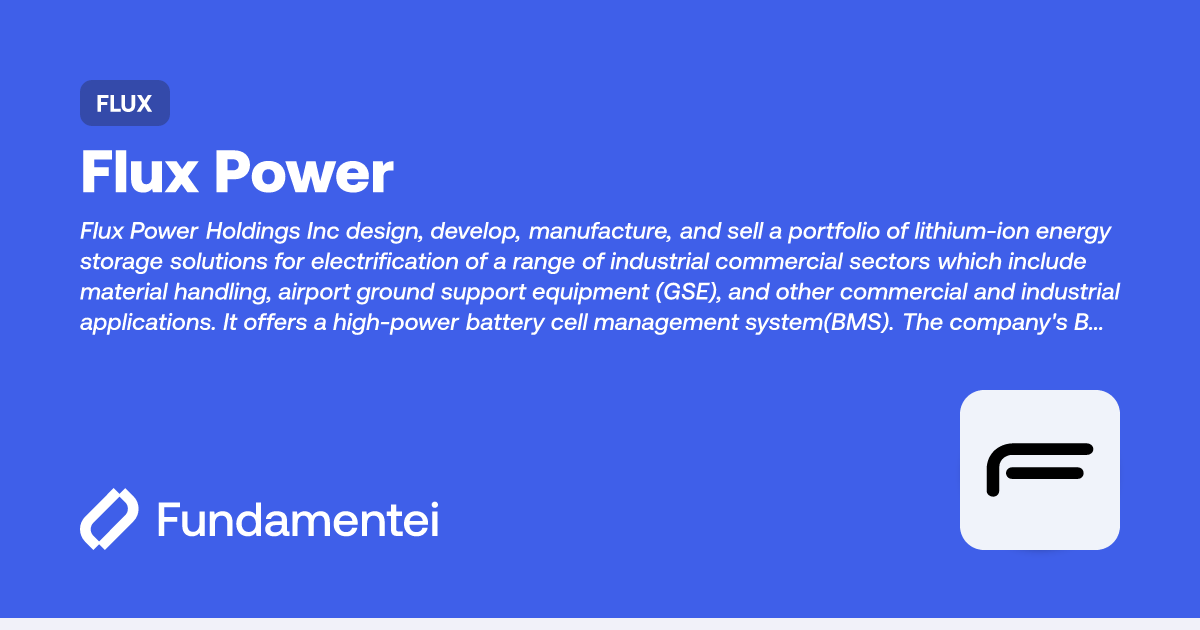 FLUX - Flux Power Holdings | Fundamentei