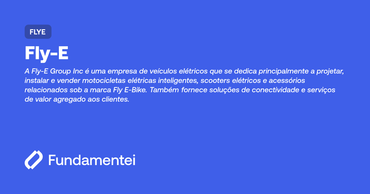 FLYE - Fly-E Group | Balanços | Fundamentei