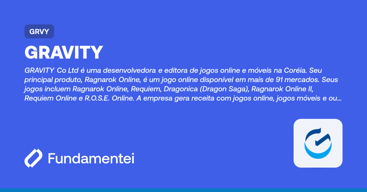 GRVY - GRAVITY Co | Fundamentei