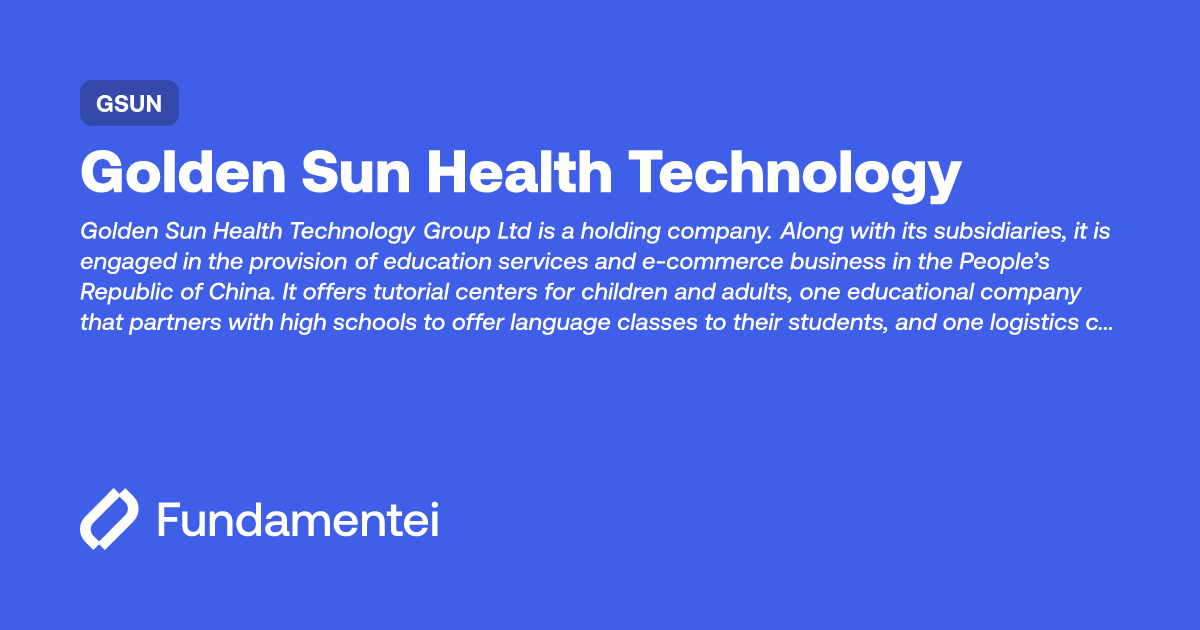 GSUN - Golden Sun Health | Fundamentei