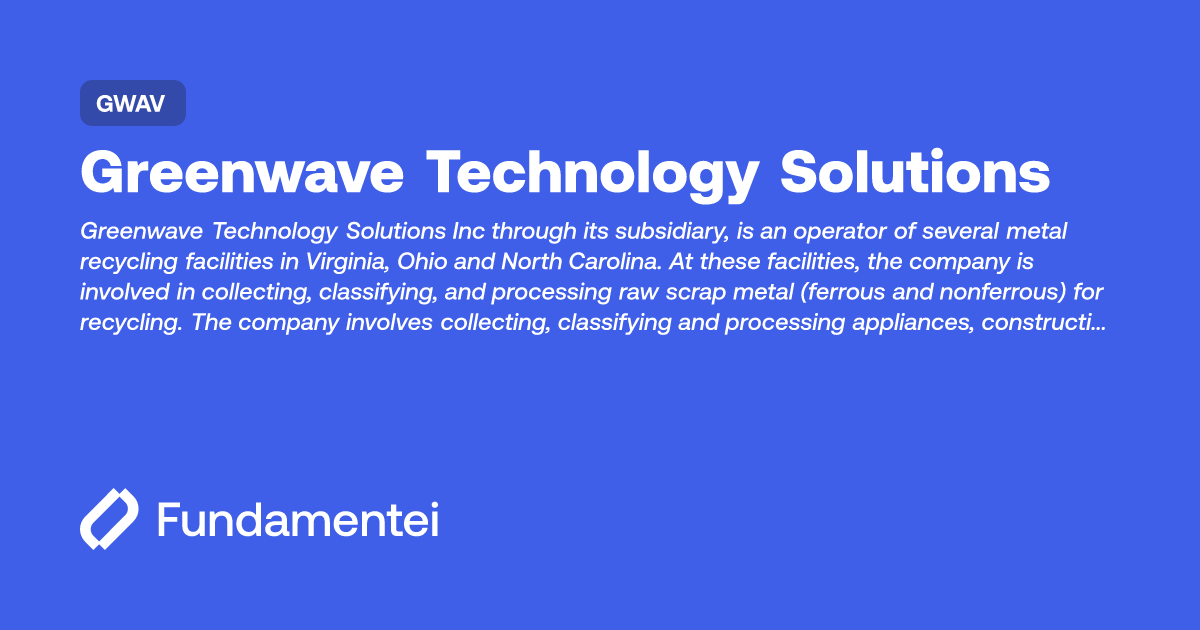 GWAV - Greenwave Tech Solns | Fundamentei