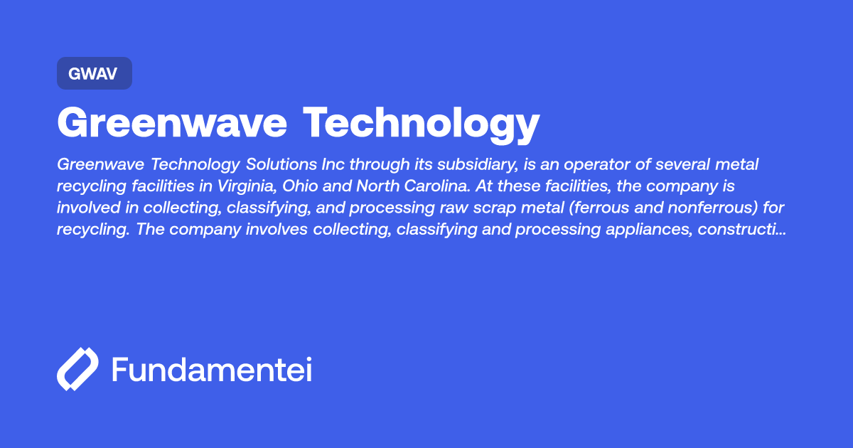 GWAV - Greenwave Tech Solns | Fundamentei