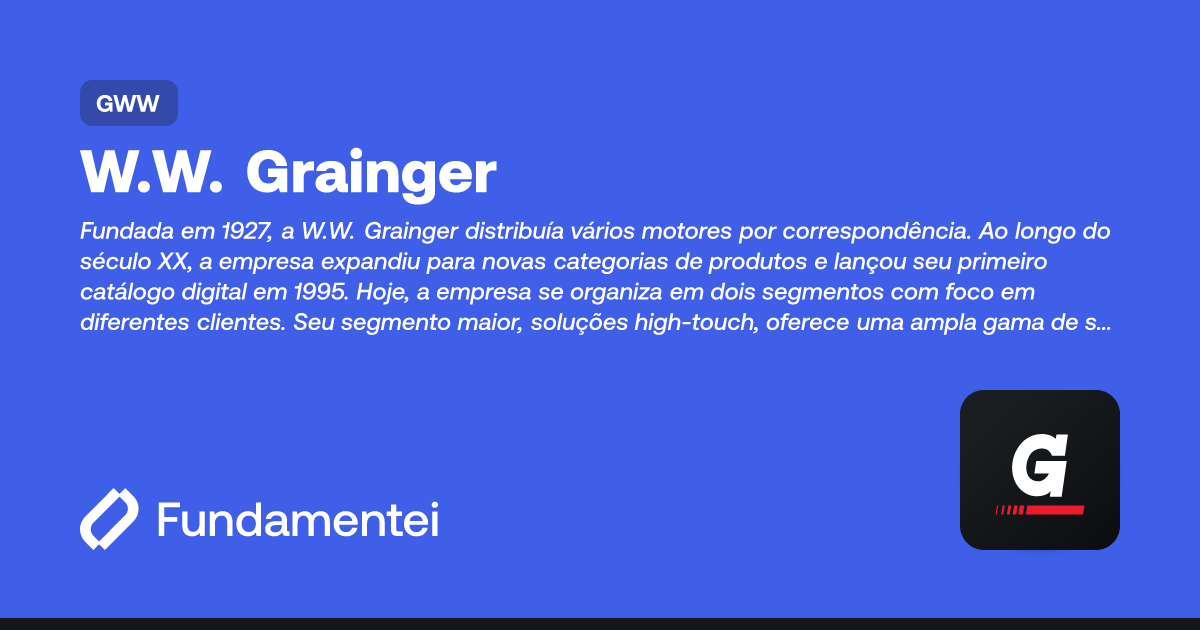 GWW - W.W. Grainger | Balanços | Fundamentei