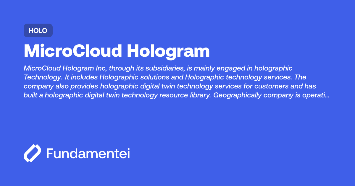 HOLO - MicroCloud Hologram | Fundamentei