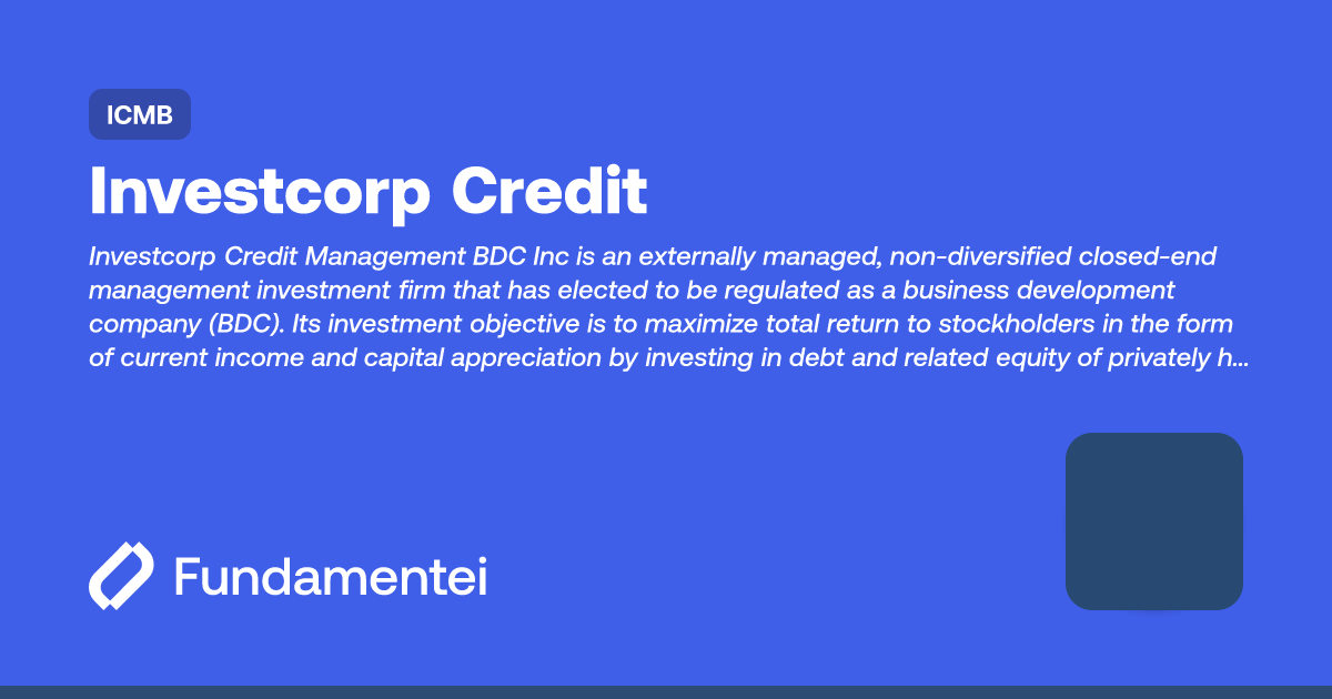 ICMB - Investcorp Credit | Fundamentei