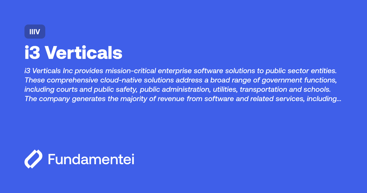 IIIV - i3 Verticals | Fundamentei