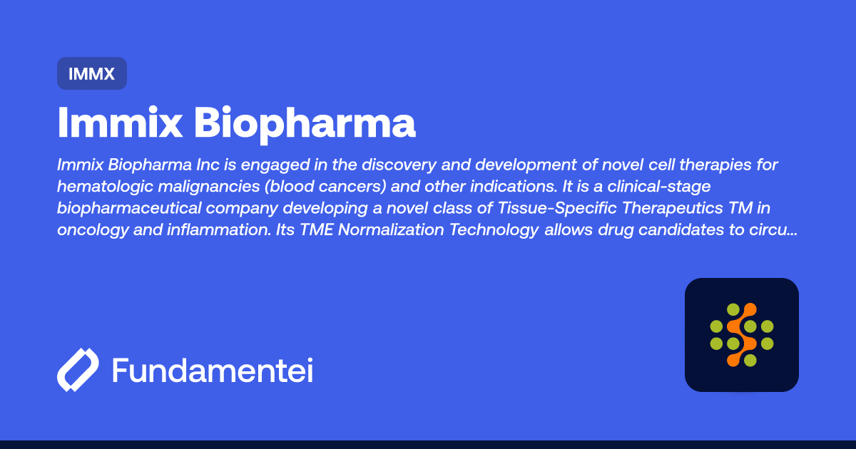 IMMX - Immix Biopharma | Fundamentei
