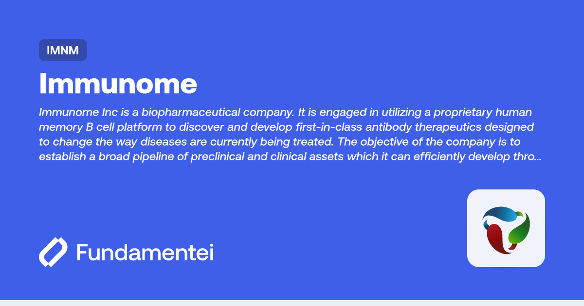 IMNM - Immunome | Fundamentei