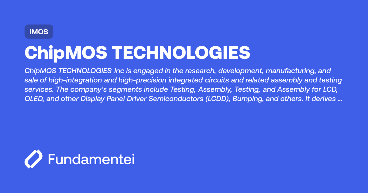IMOS - ChipMOS TECHNOLOGIES | KPIs | Fundamentei