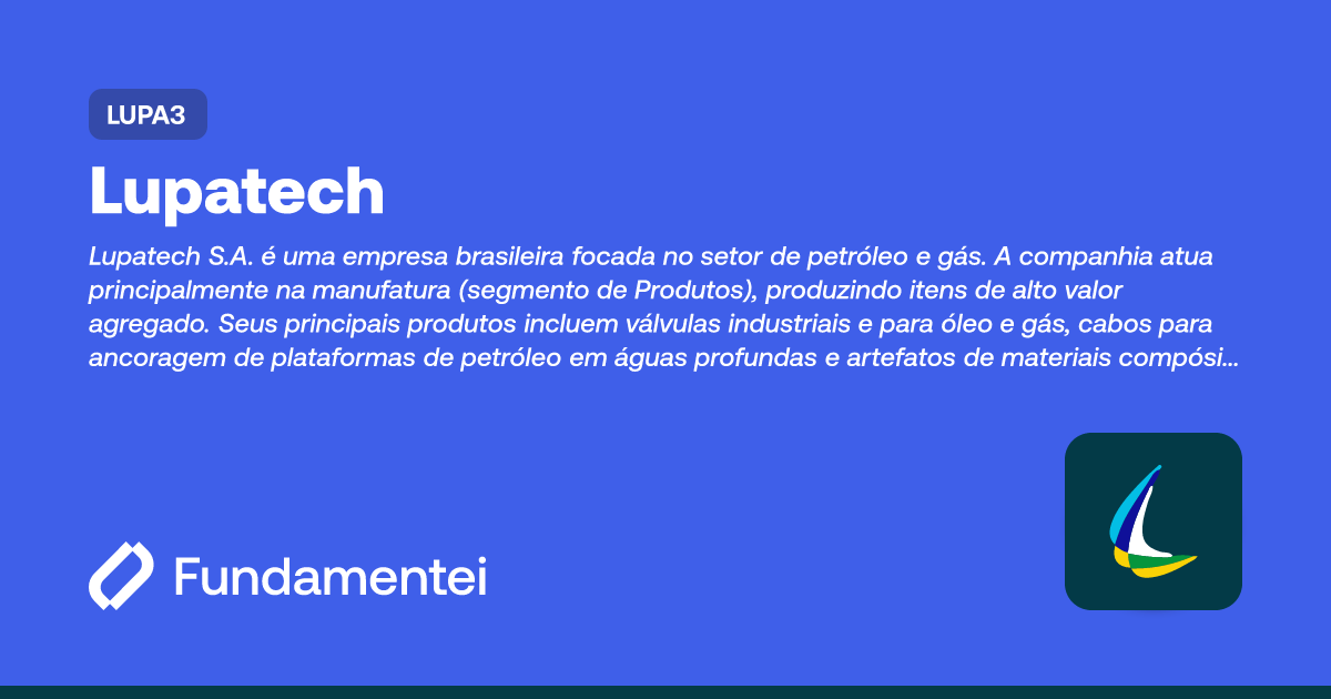 LUPA3 - Lupatech | Balanços | Fundamentei