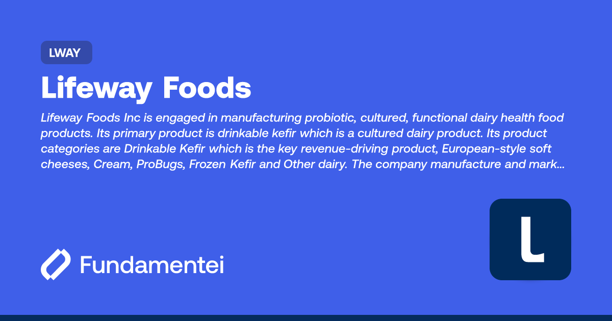 LWAY - Lifeway Foods | Fundamentei