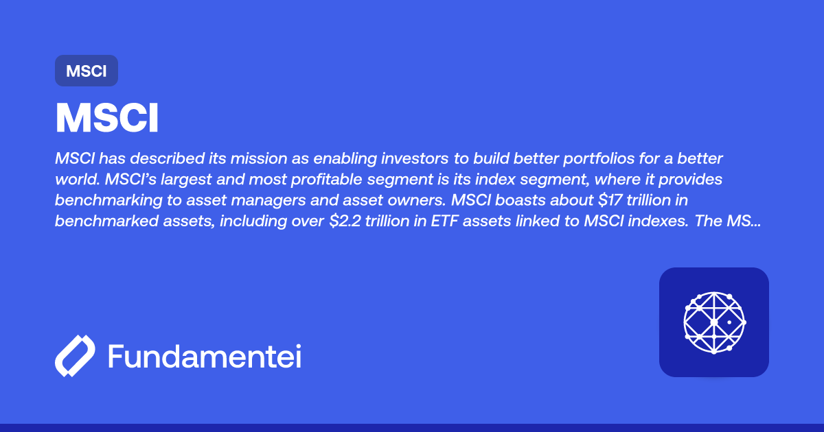 MSCI - MSCI | KPIs | Fundamentei