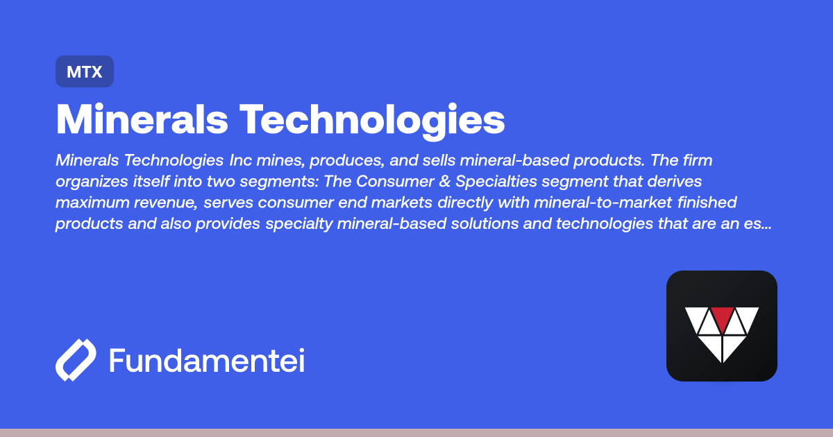 MTX - Minerals Technologies | About | Fundamentei