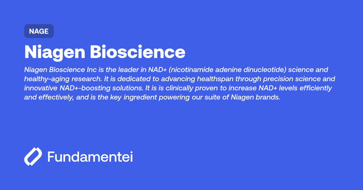 NAGE - Niagen Bioscience | Fundamentei
