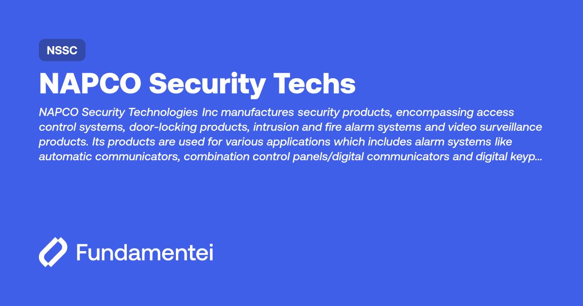 NSSC - NAPCO Security Techs | Fundamentei