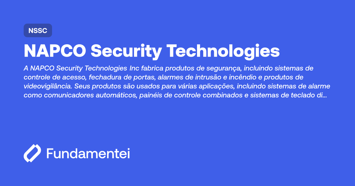NSSC - NAPCO Security Techs | Fundamentei