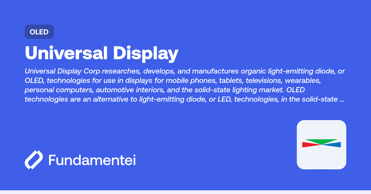 OLED - Universal Display | Fundamentei