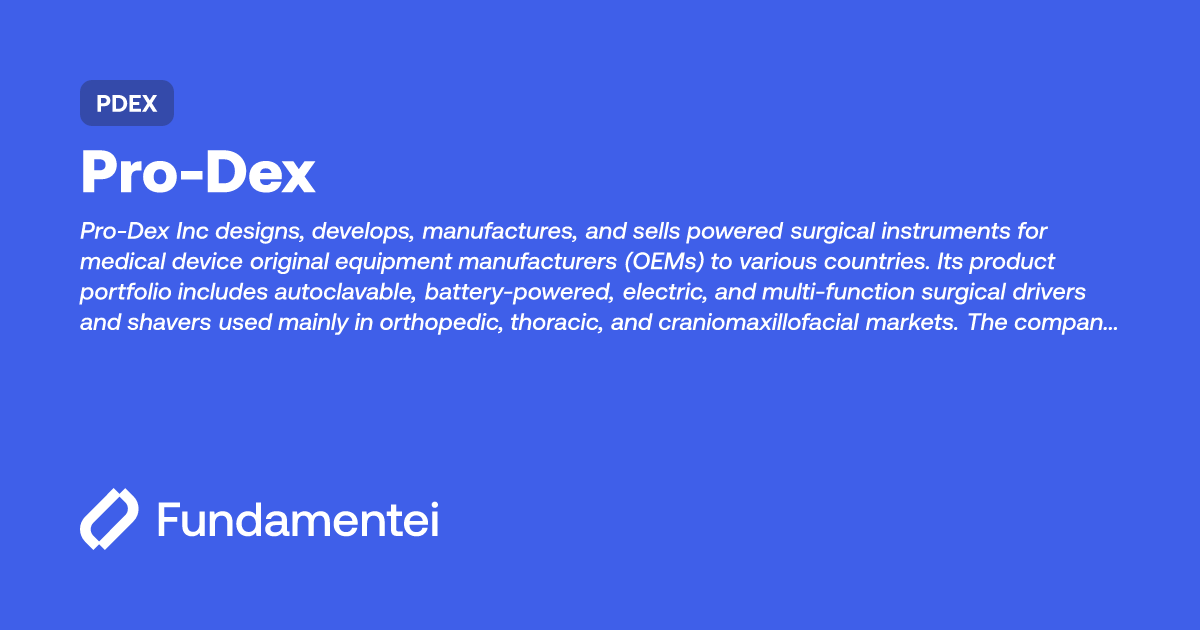 PDEX - Pro-Dex | Fundamentei