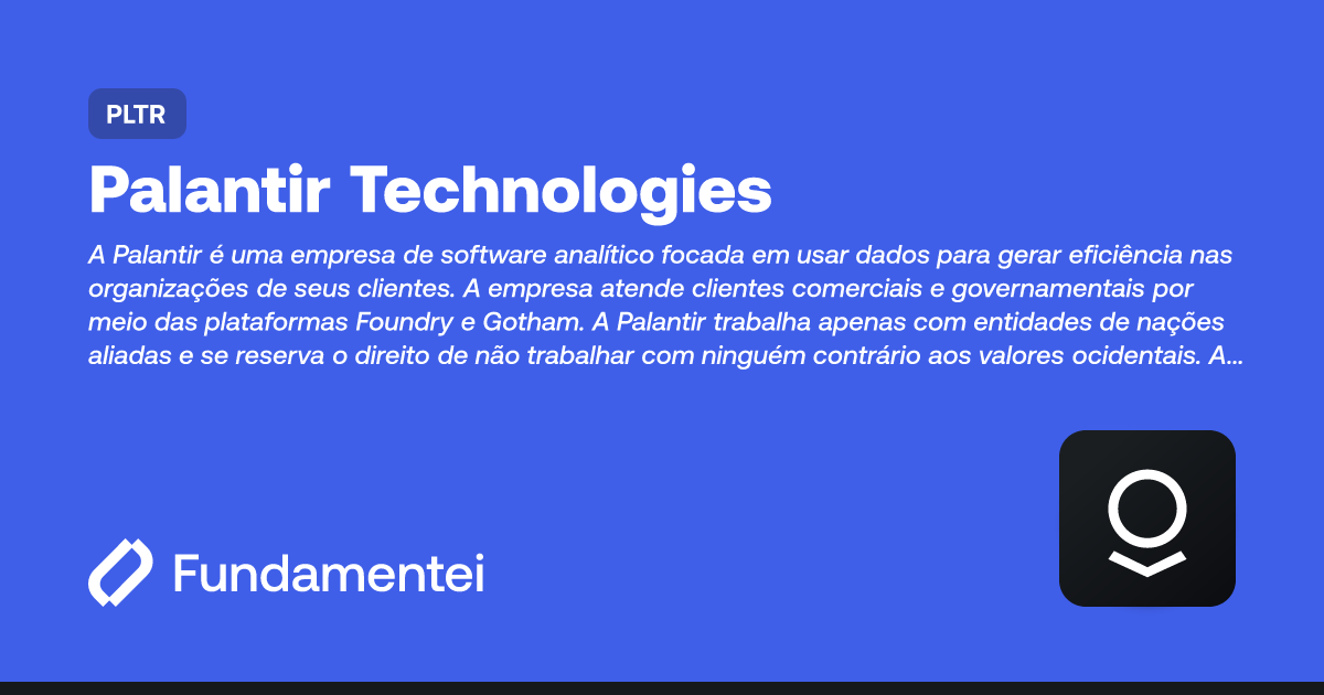 PLTR - Palantir Technologies | Cotação | Fundamentei
