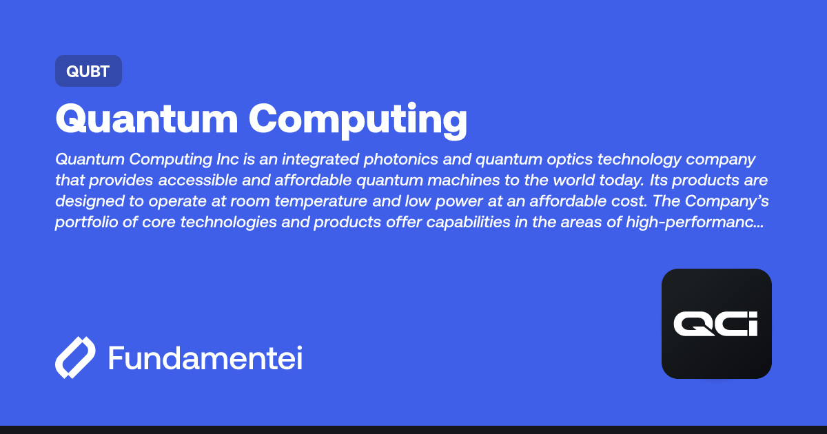 QUBT - Quantum Computing | Fundamentei