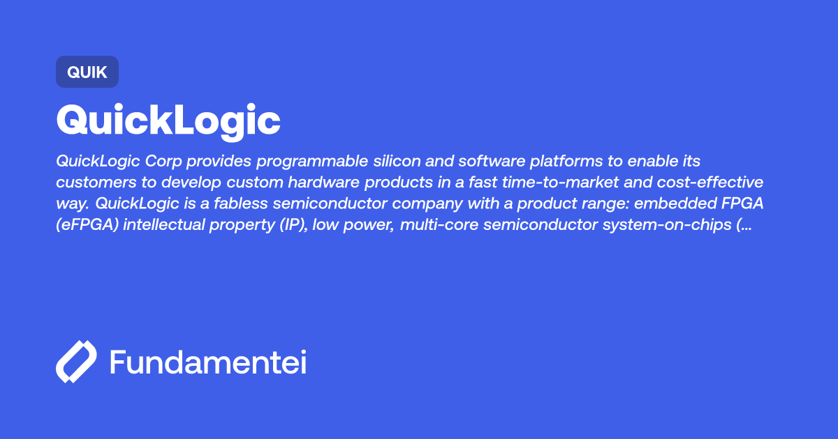 QUIK - QuickLogic | Fundamentei
