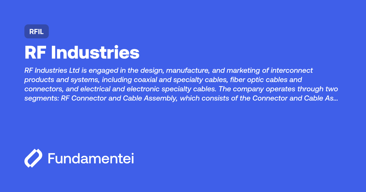 RFIL - RF Industries | Fundamentei