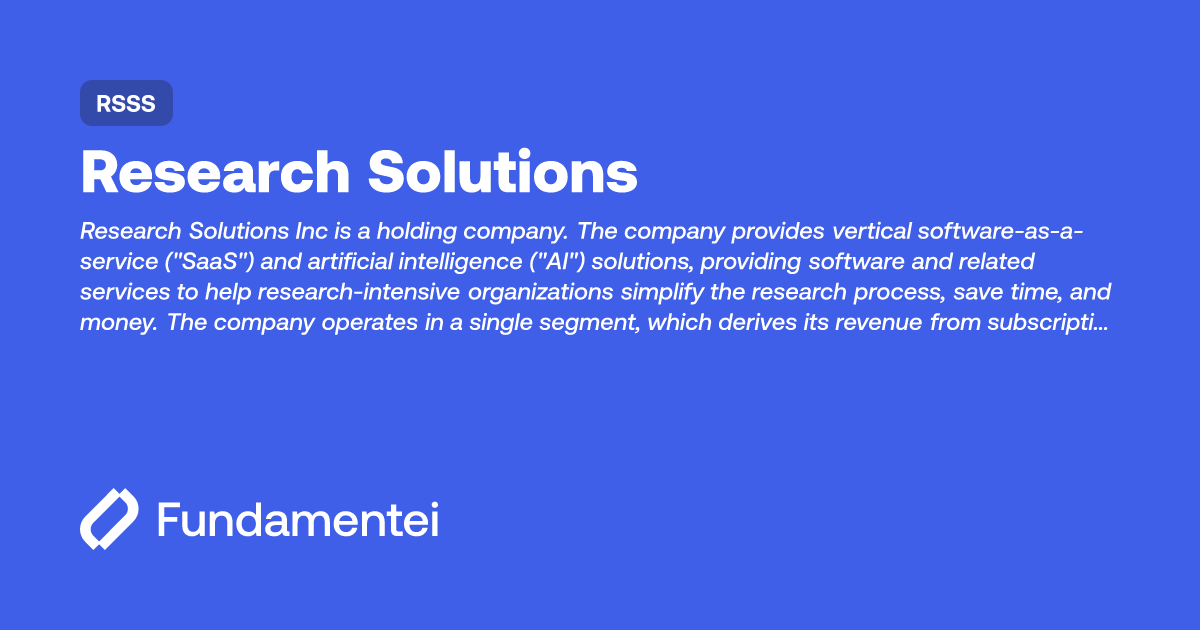 RSSS - Research Solutions | Fundamentei