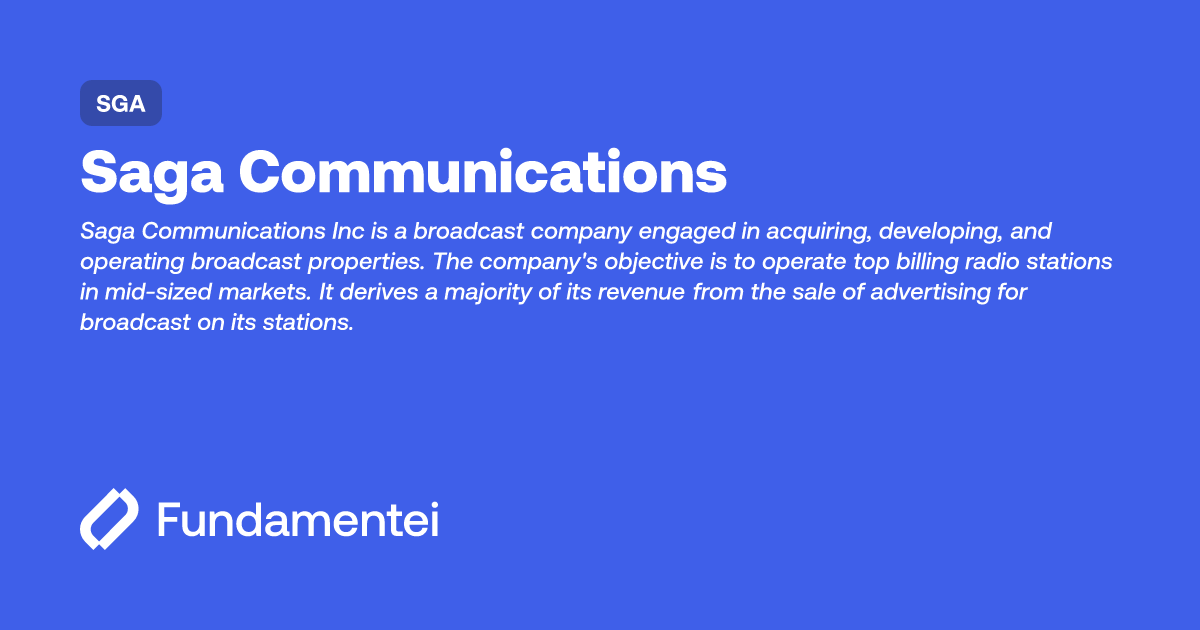 SGA - Saga Communications | Fundamentei
