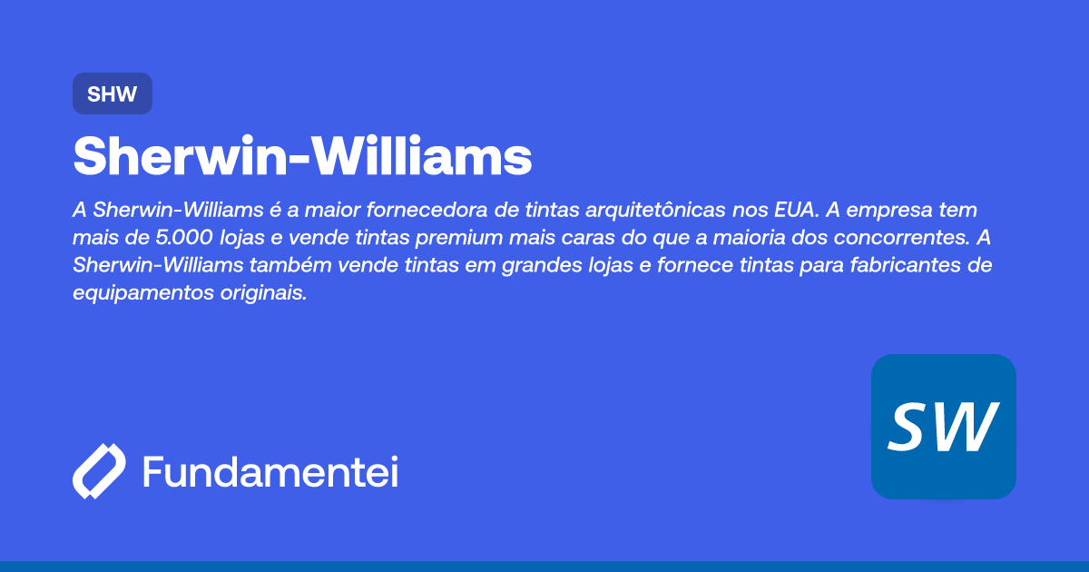 SHW - Sherwin-Williams | Cotação | Fundamentei