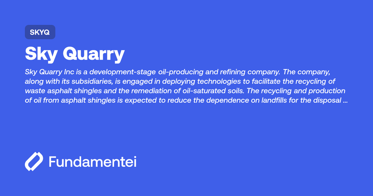 SKYQ - Sky Quarry | Fundamentei