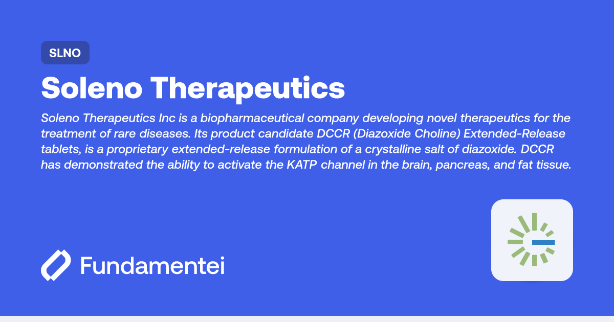 SLNO - Soleno Therapeutics | Fundamentei