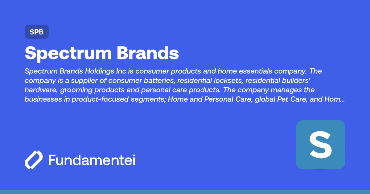 SPB - Spectrum Brands Holdings | Fundamentei