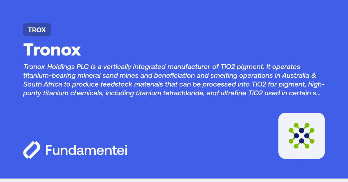 TROX - Tronox Holdings | Fundamentei